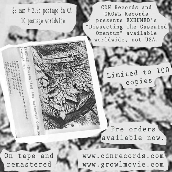 Exhumed - Dissecting the Caseated Omentum Demo (1992) | CDN Records Shop