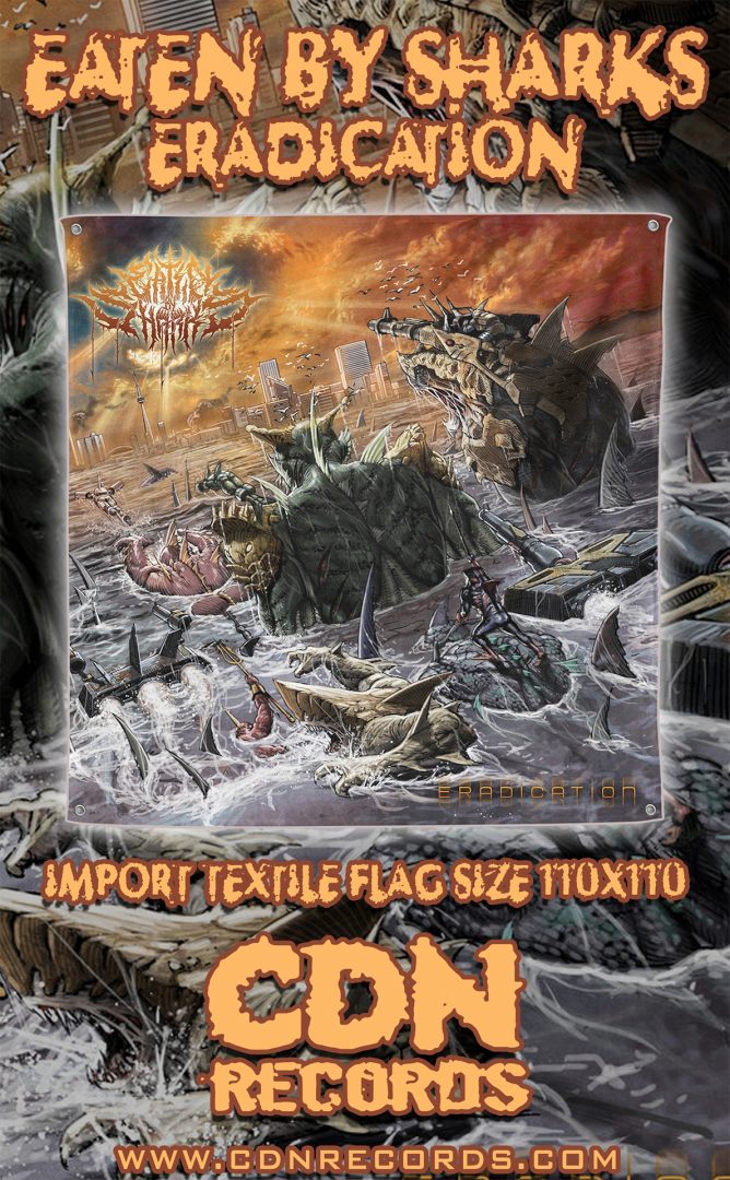 Eaten By Sharks - Eradication (Textile Flag, 110cm x 110cm)